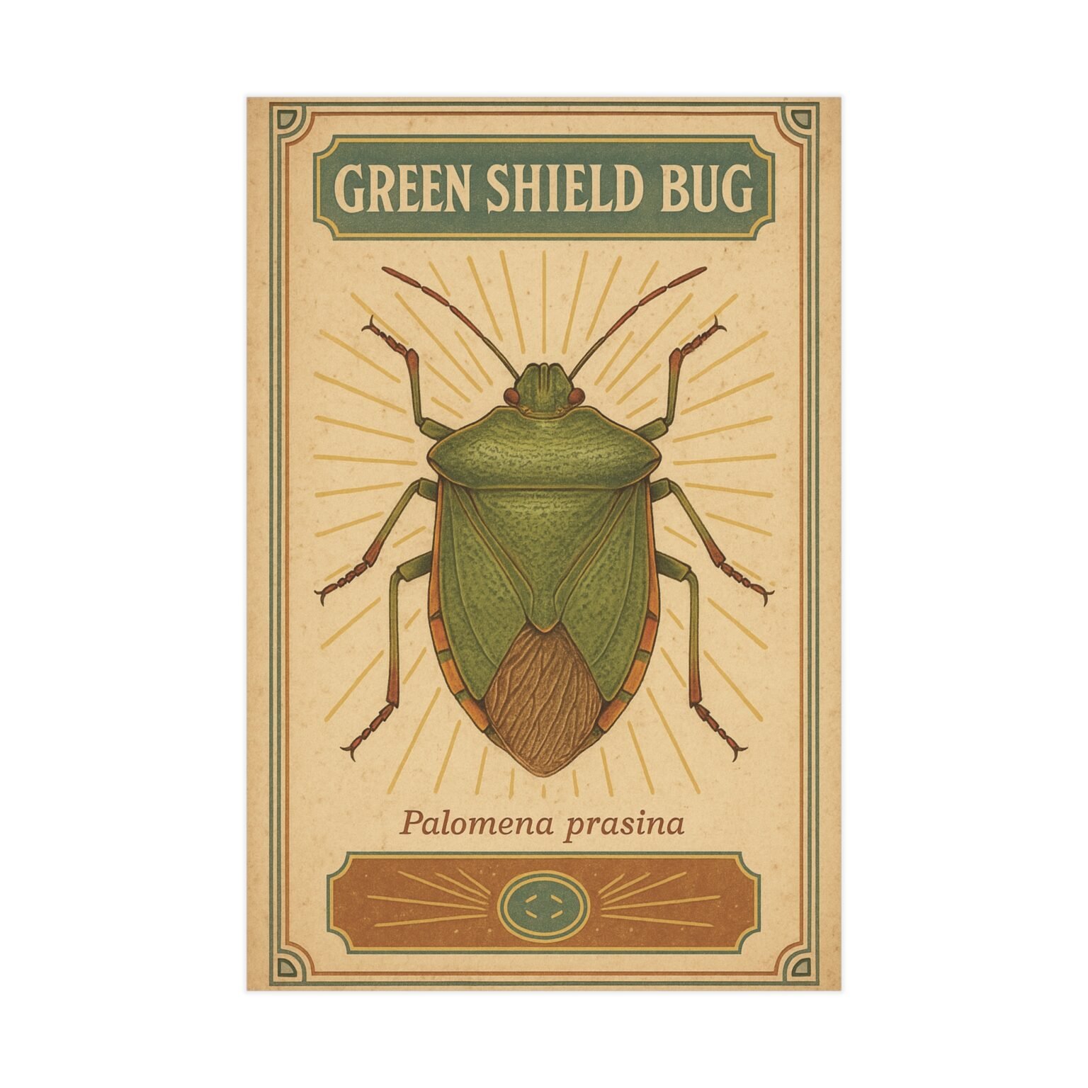 Green Shield Bug Vintage Poster – The Natural Universe Collective